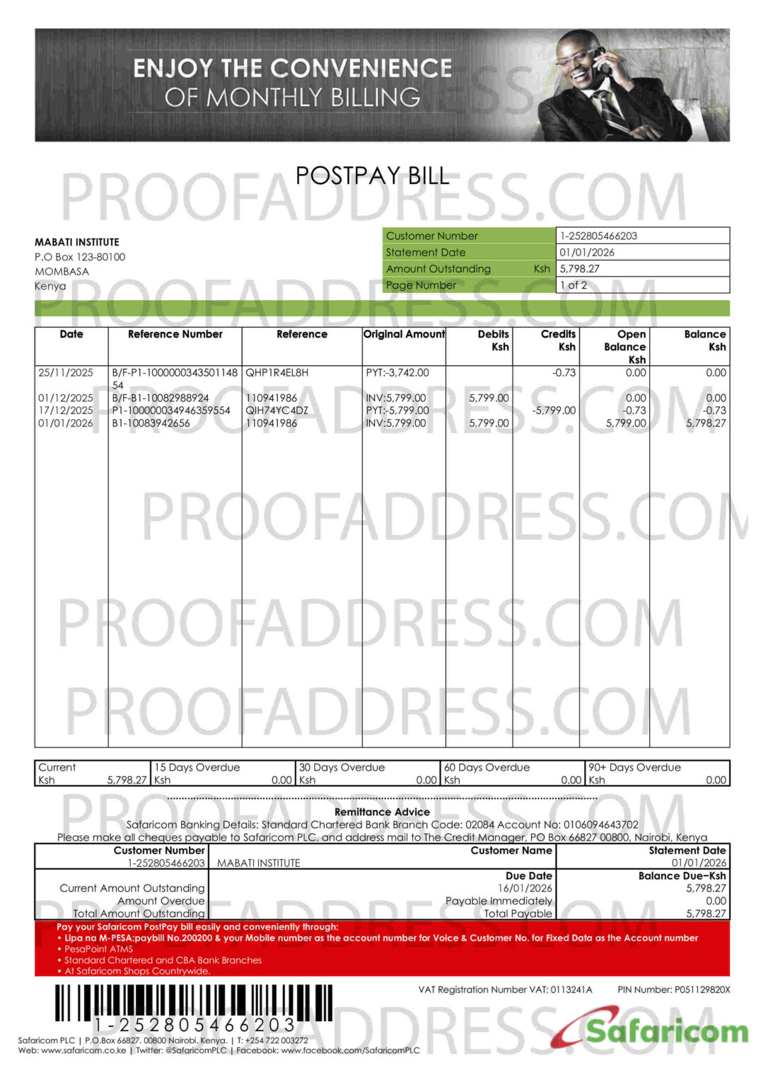 Order Editing utility bill Safaricom Instant Delivery Custom info